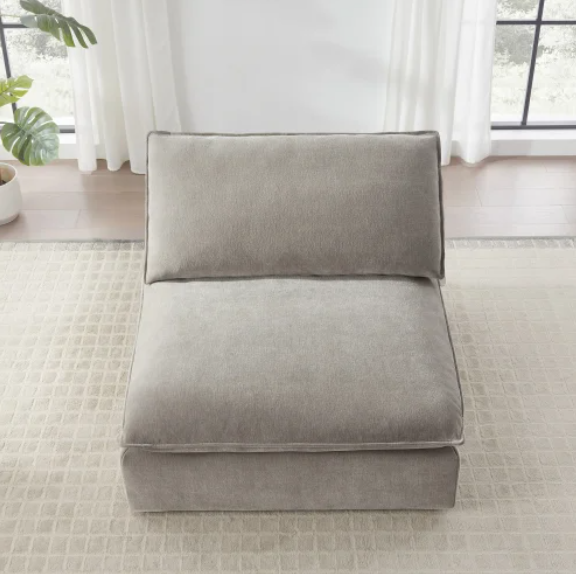Sereen Fabric Armless Chair Taupe (Light Brown) – STB Furnishings